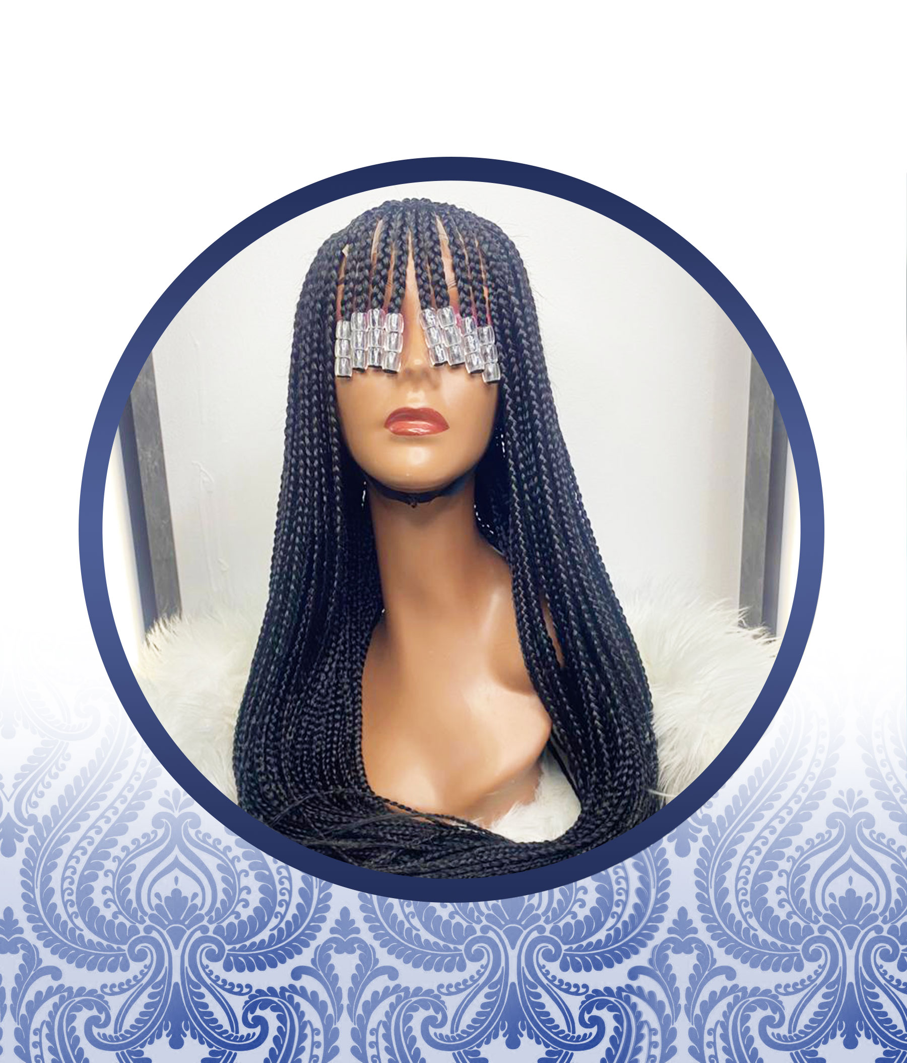 Braided 4x4 Beaded Fringe Wig - The Wig Factory SA