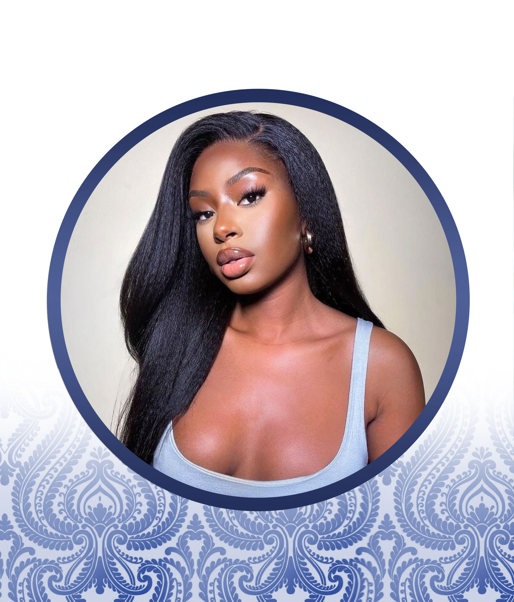 20″ kinky straight Full Frontal Lace Wig – The Wig Factory SA