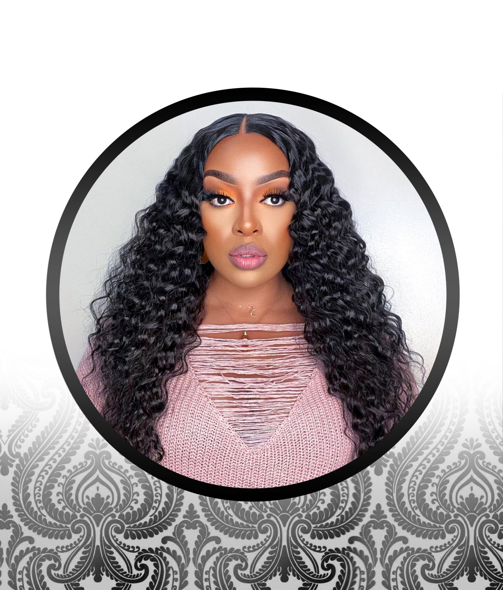 Middle-Part Human HairBlend Deep Wave Wigs - The Wig Factory - Machine ...