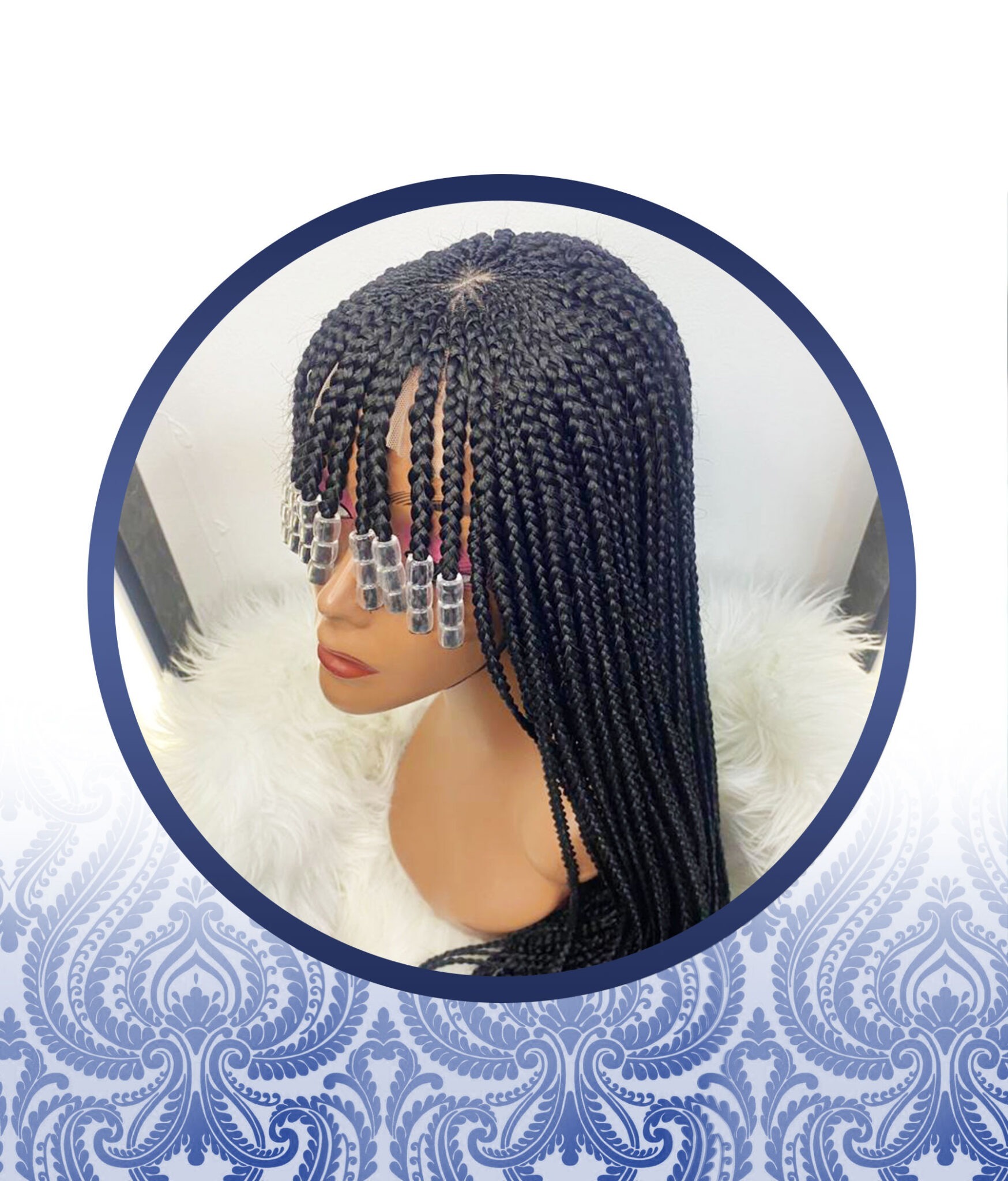 Braided 4x4 Beaded Fringe Wig - The Wig Factory - Machine Made Wigs